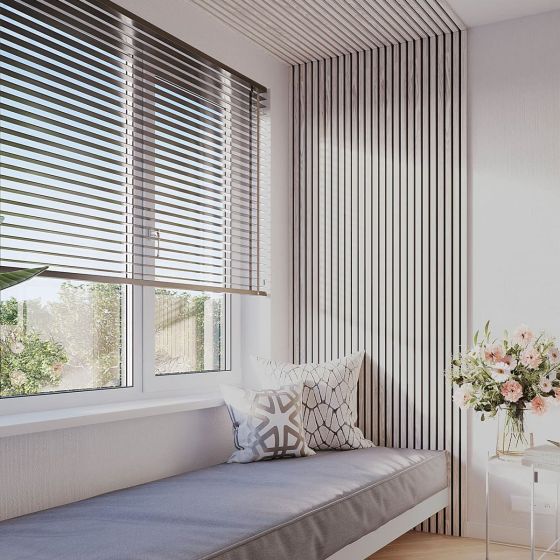 Panou riflaj acustic Decowall alb cu nervuri